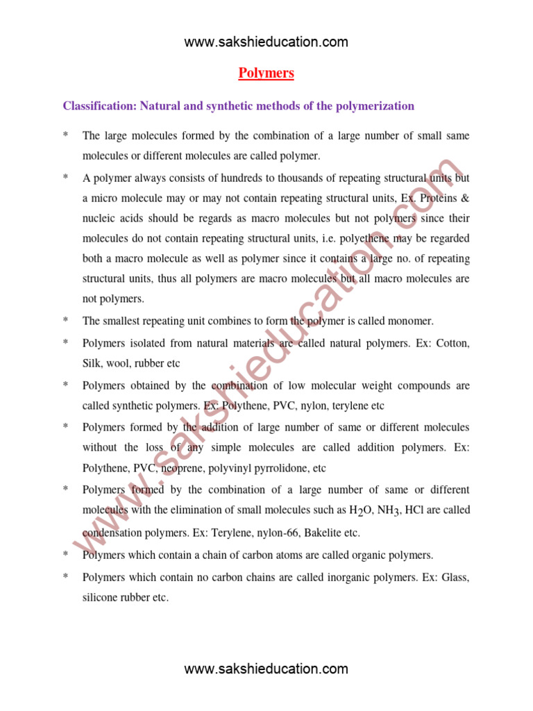 Polymers | Download Free PDF | Polymers | Polymerization