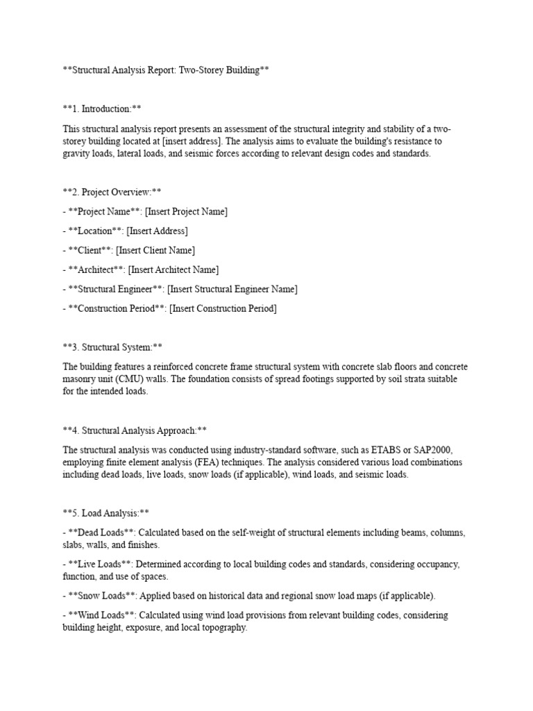 Structural Analysis Report | PDF | Structural Analysis | Structural Load Structural Analysis Report | PDF | Structural Analysis | Structural Load