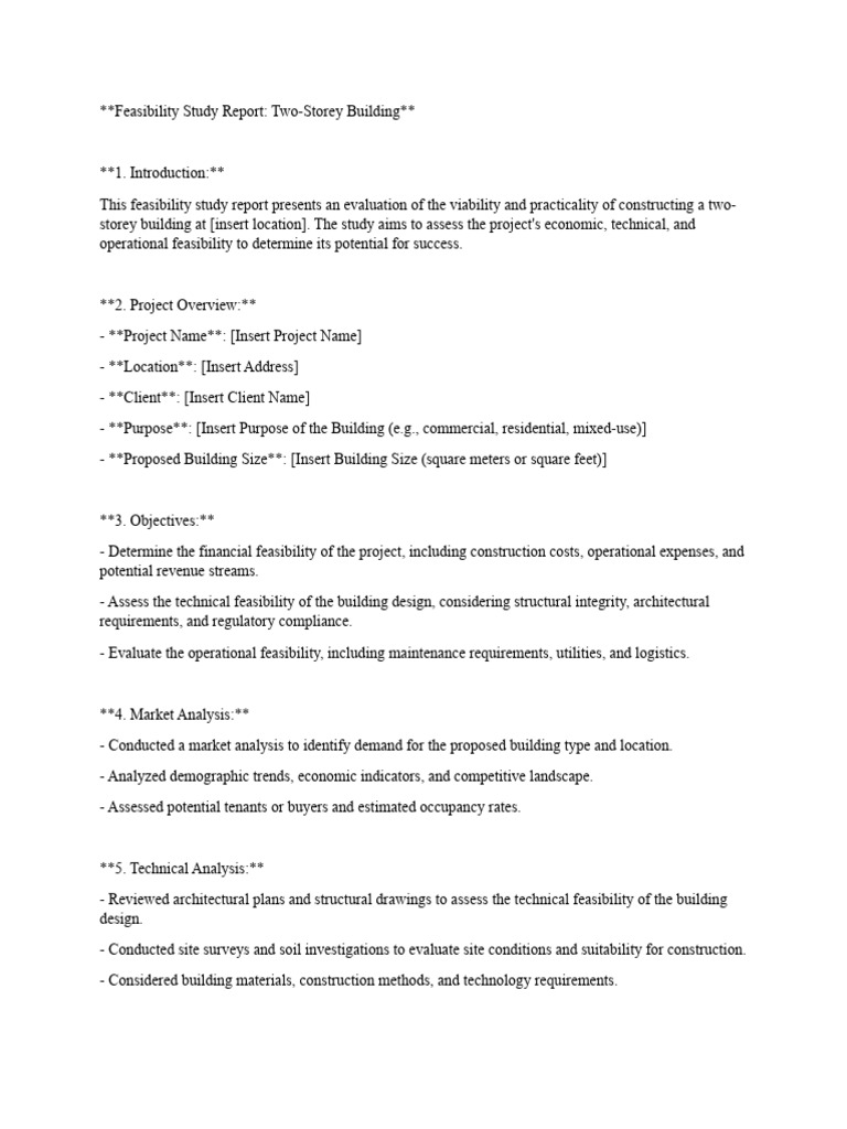 Two-Storey Building Feasibility Study | PDF | Feasibility Study ...