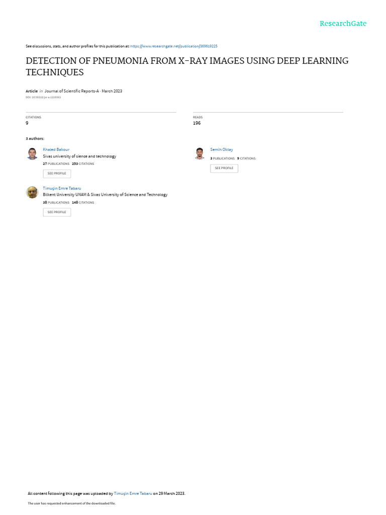 Detection of Pneumonia From X-Ray Images Using Deep Learning Techniques ...