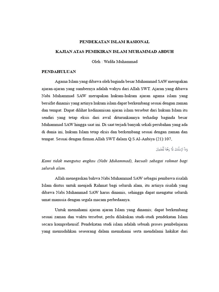 Pendekatan Islam Rasional | PDF