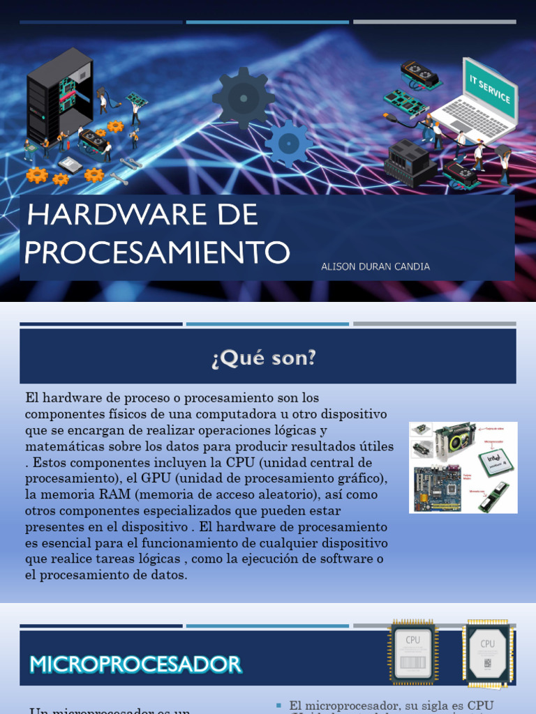 Hardware de proceso presentacion | PDF | Hardware de la computadora | Unidad Central de ...