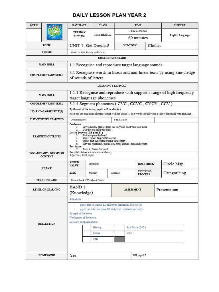 Week 15 - Unit 7 Get Dressed! | PDF | Lesson Plan | Vocabulary