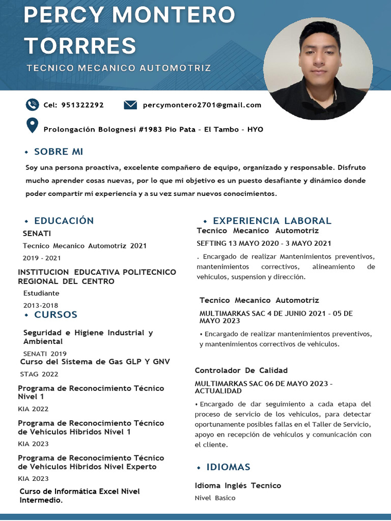CV Actulizado Percy Monteroo | PDF | Tecnología