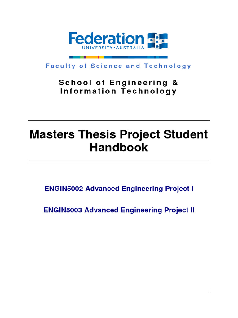 Masters Thesis Project Handbook | PDF | Thesis | Engineering