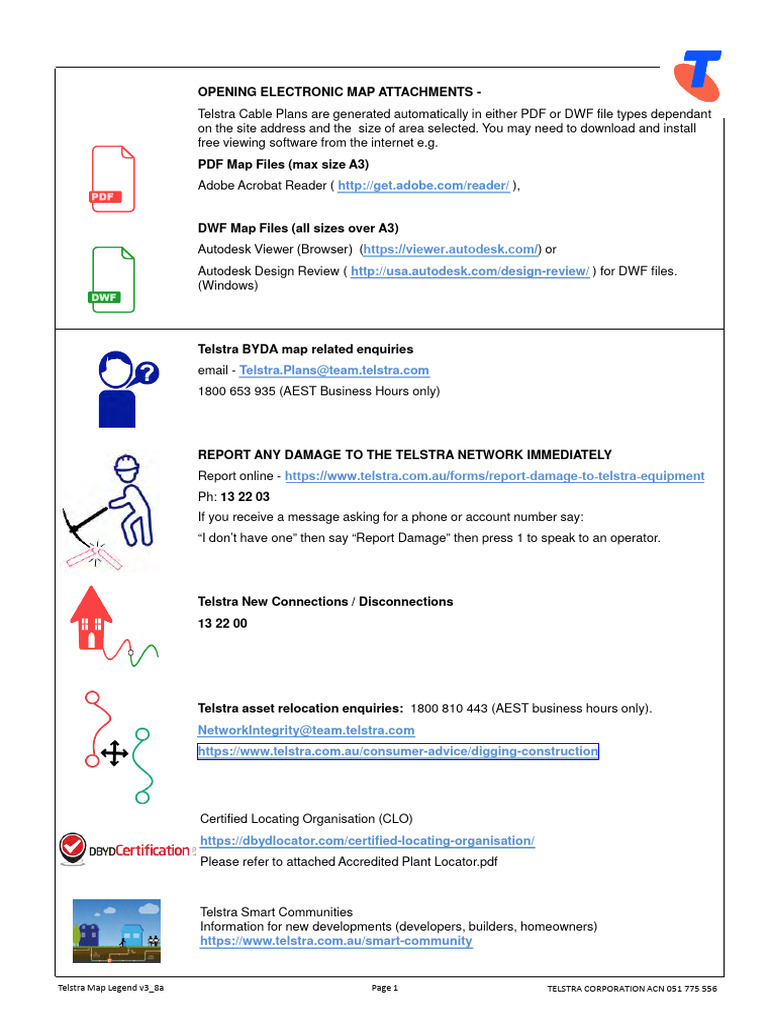 Telstra Map Legend v3 - 8a | PDF