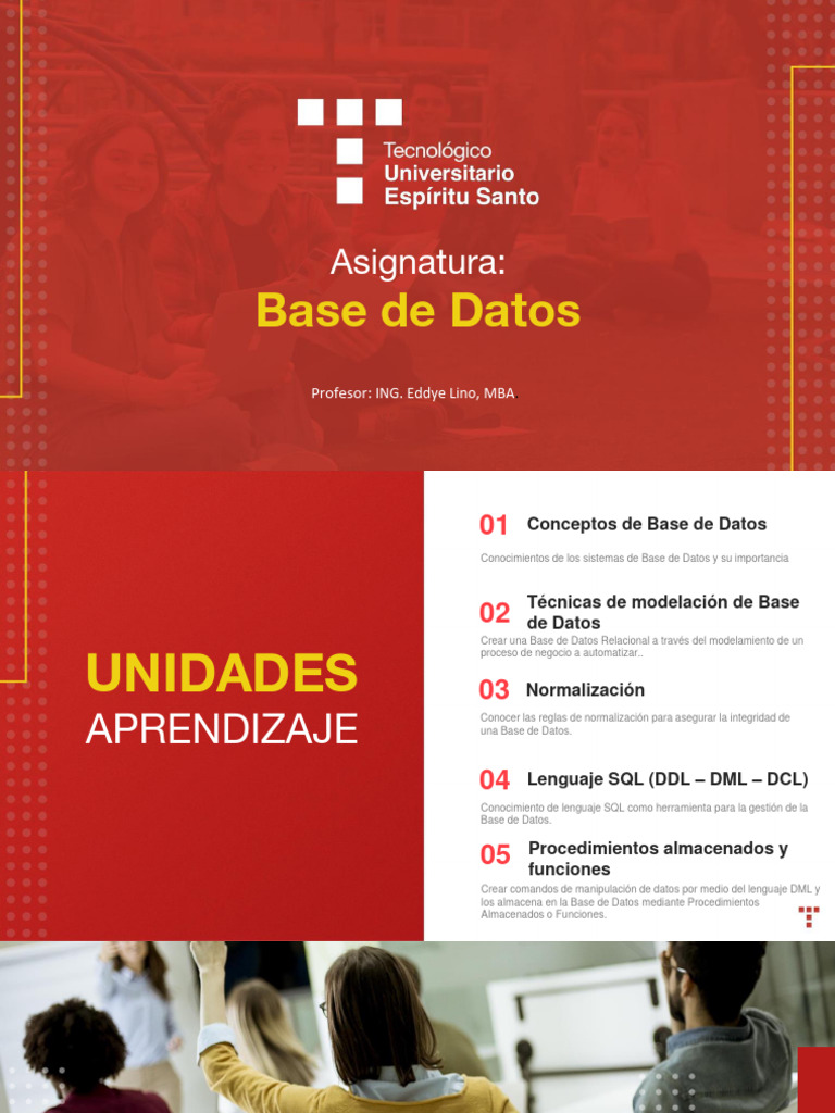 Unidad 1 - Conceptos de Base de Datos | PDF | Modelo cliente-servidor | Bases de datos