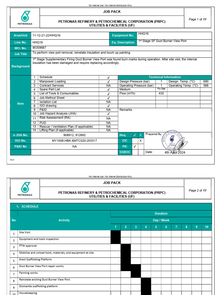 Job Pack Standardized Format Rev2 - SF Duct Burner View Port Repair ...