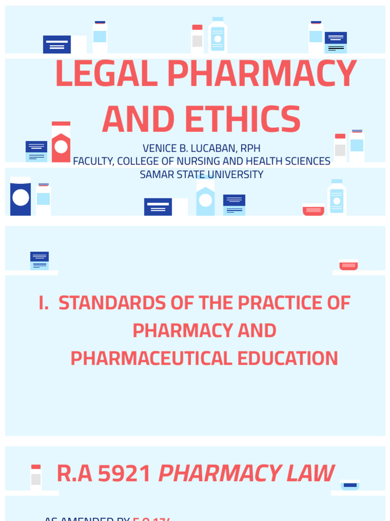 Legal Pharmacy and Ethics Overview | PDF | Federal Food | Food And Drug ...