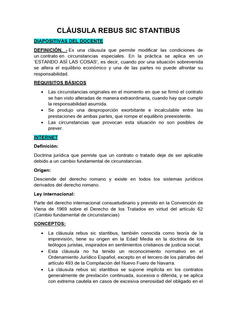 Cláusula Rebus Sic Stantibus | PDF | Justicia | Crimen y violencia