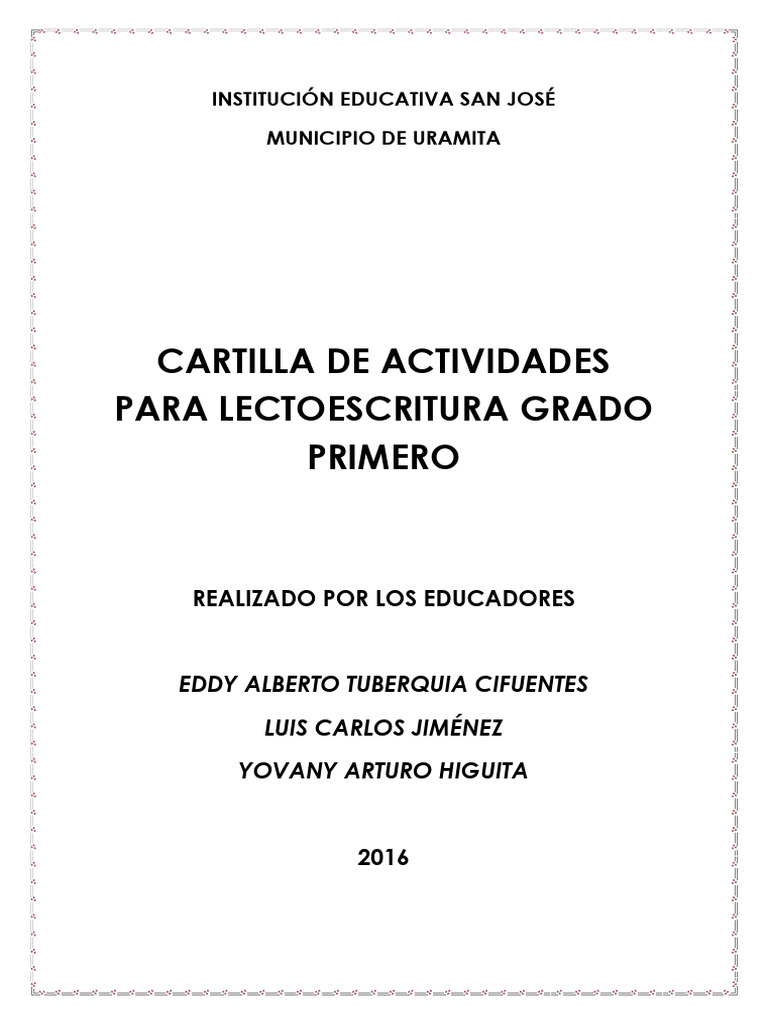 Actividades Lectoescritura 1° Grado | PDF | Sílaba | Escritura