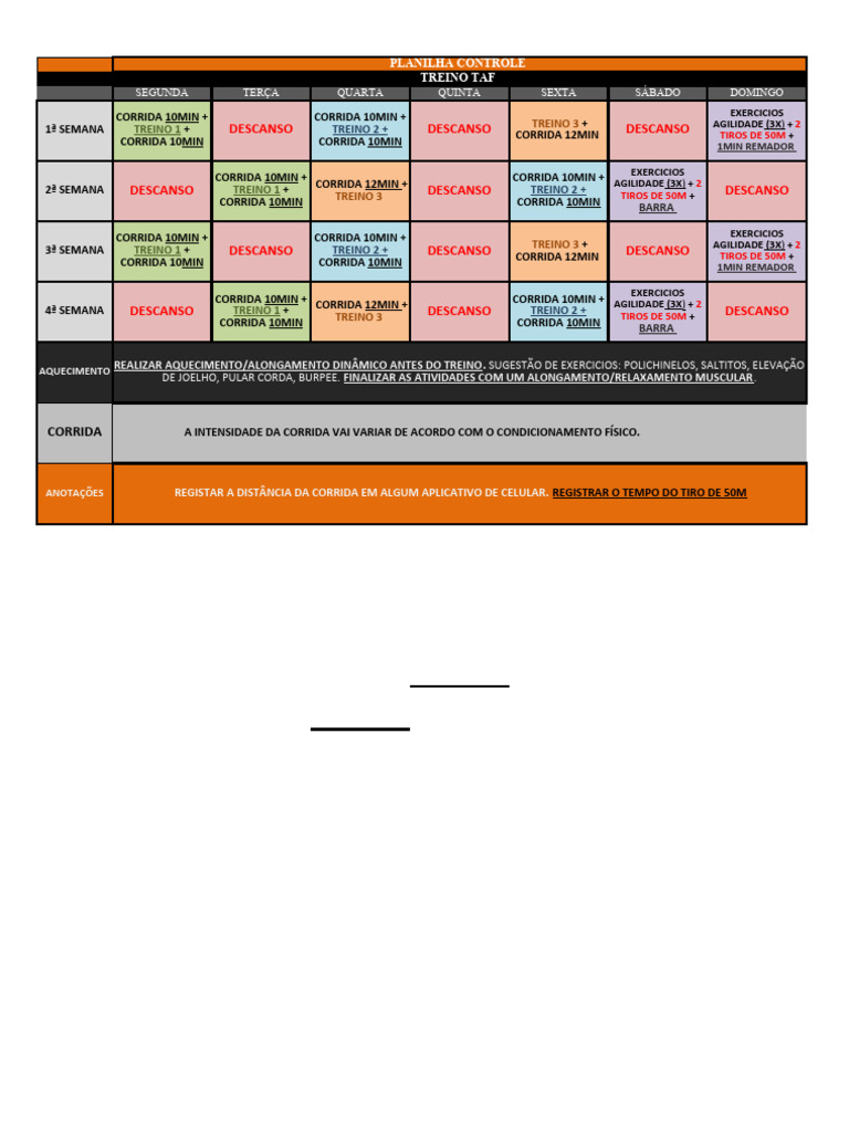 planilha-treino-curso | PDF | Exercício físico
