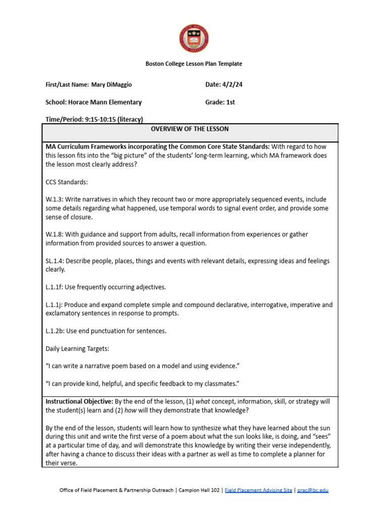 Announced Observation 2 Lesson Plan For Portfolio | PDF | Lesson Plan ...