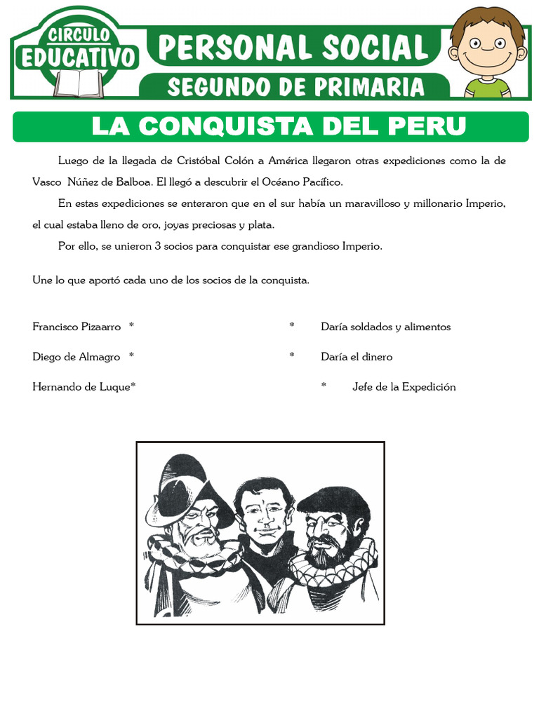 La-Conquista-del-Peru-para-Segundo-de-Primaria | PDF | Francisco ...
