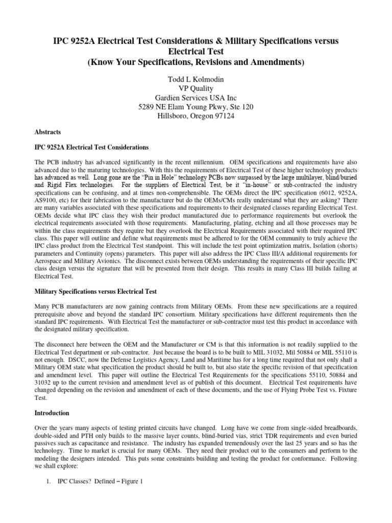 IPC 9252A Considerations | PDF | Printed Circuit Board | Voltage