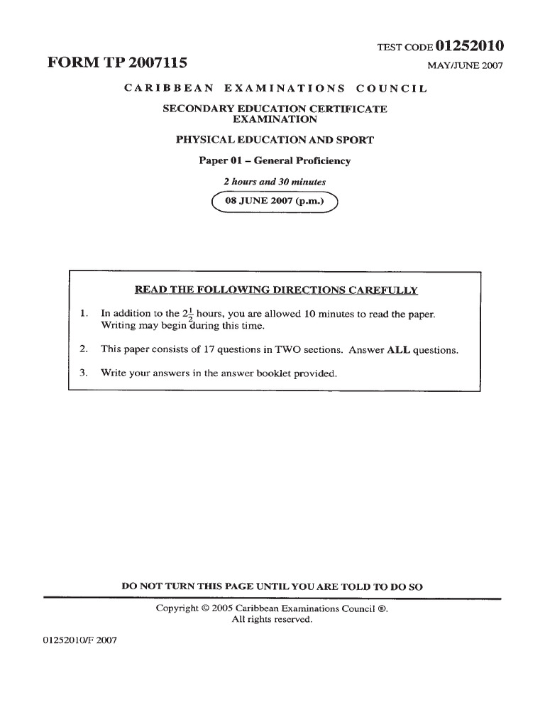 Cxc Csec Pe Syllabus Pdf