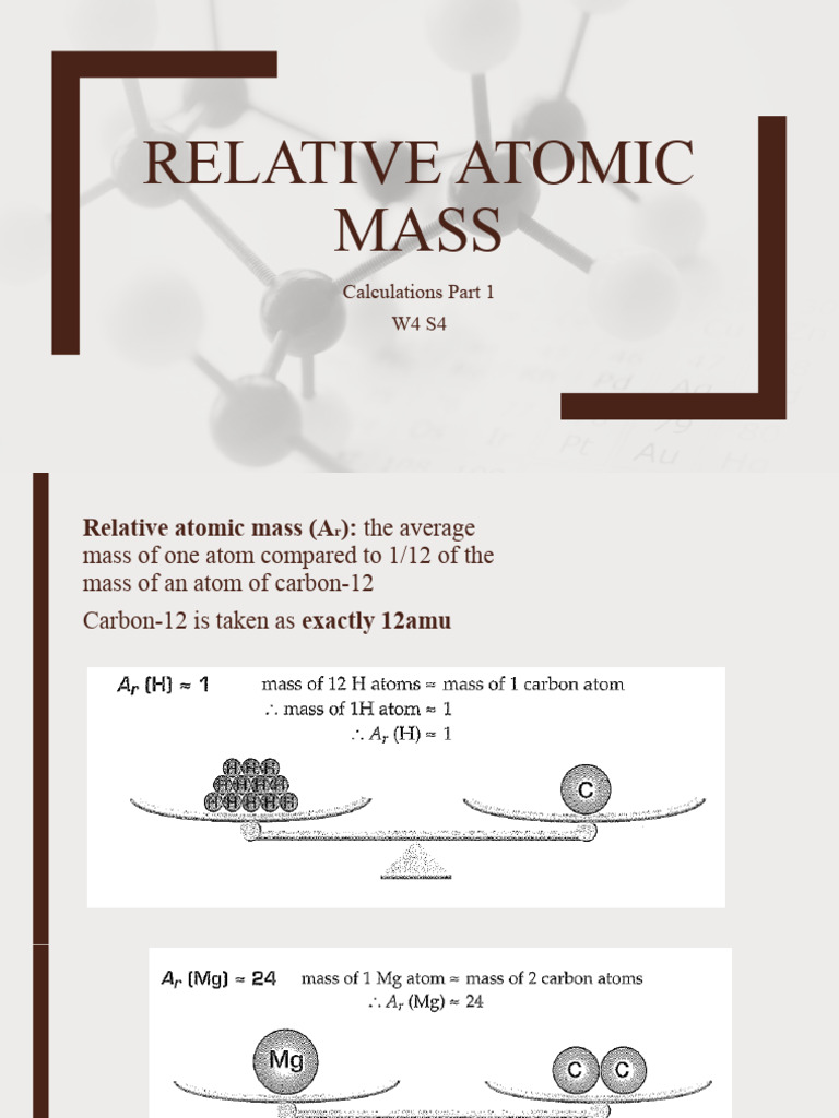 2024 10A Chemistry Atomic and Molar Mass | PDF | Teaching Methods ...