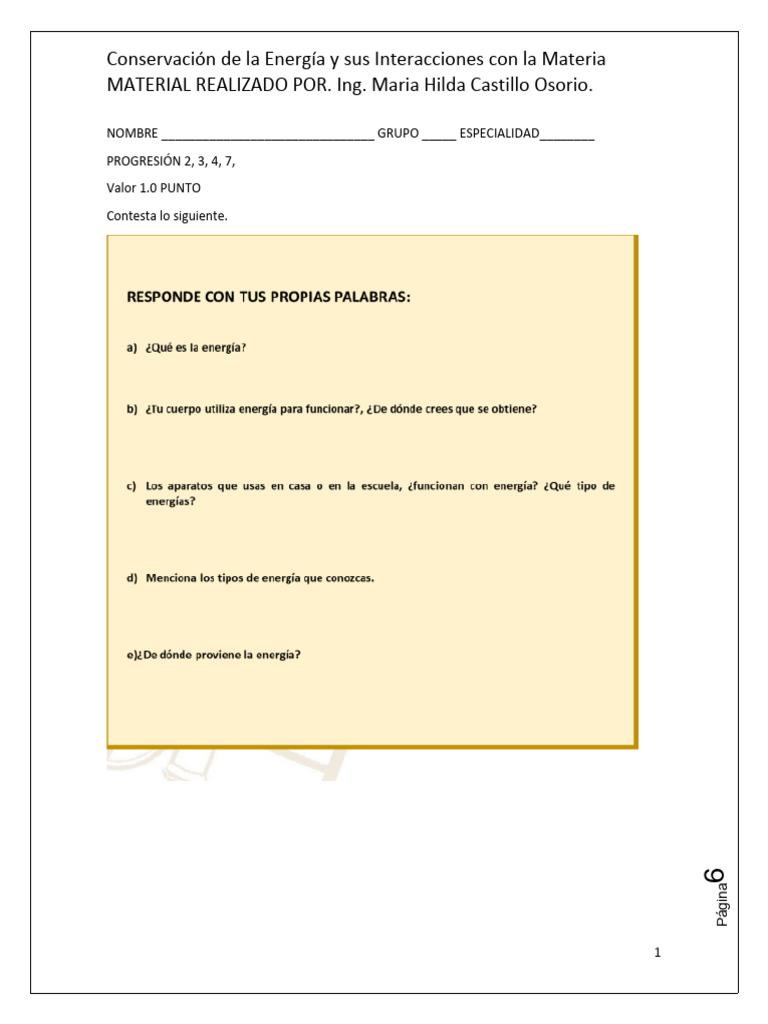 PROGRESIÓN 2,3,4,7,8 Energia | PDF | Importar | Calor