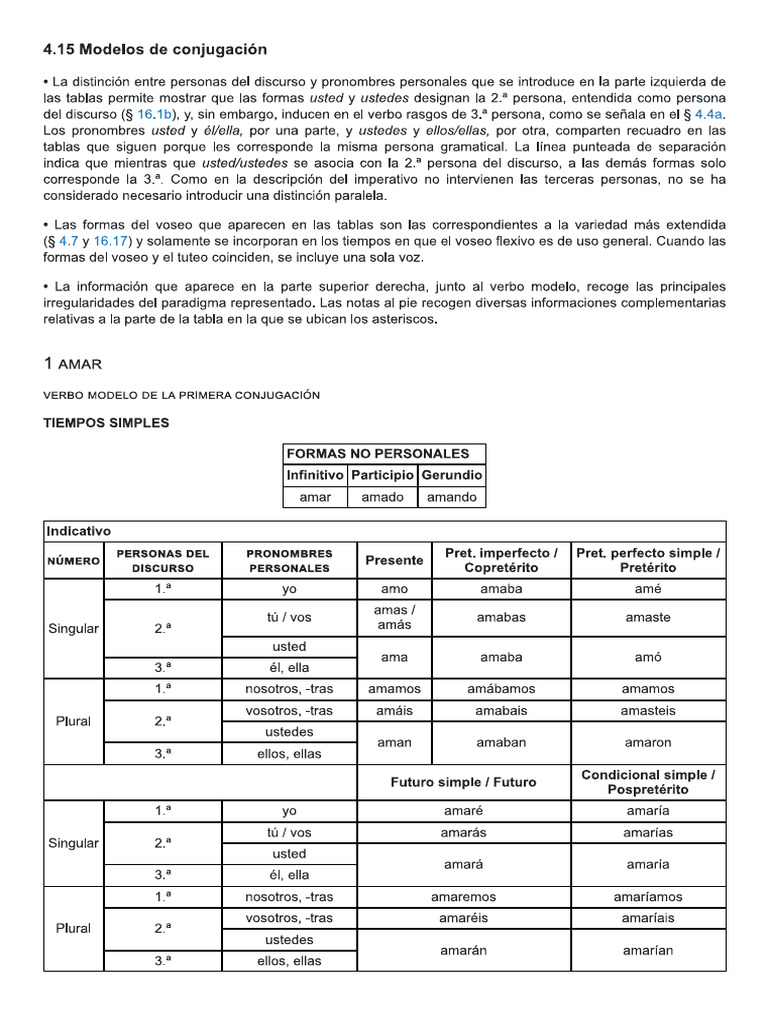 Modelos de Conjugación - RAE | PDF