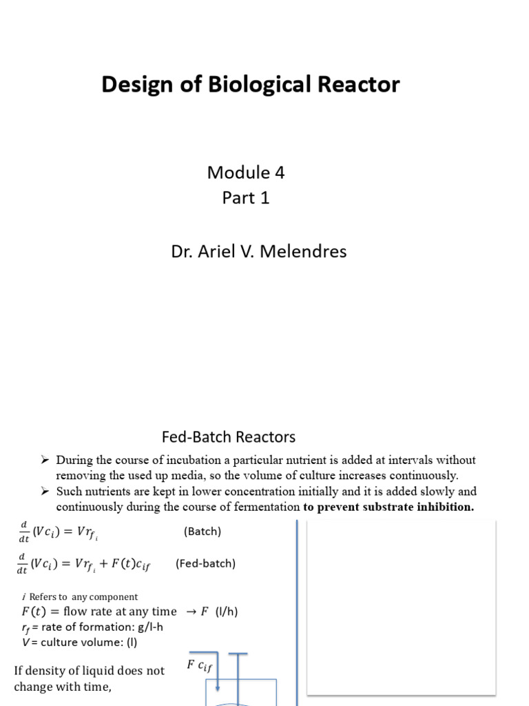 Module 4 - Design of Bioreactors | PDF | Process Engineering | Biology