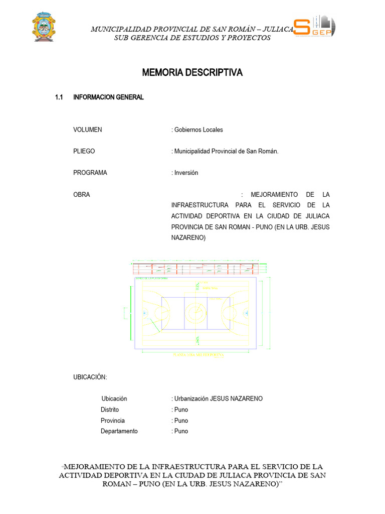 MEMORIA DESCRIPTIVA | PDF | Hormigón