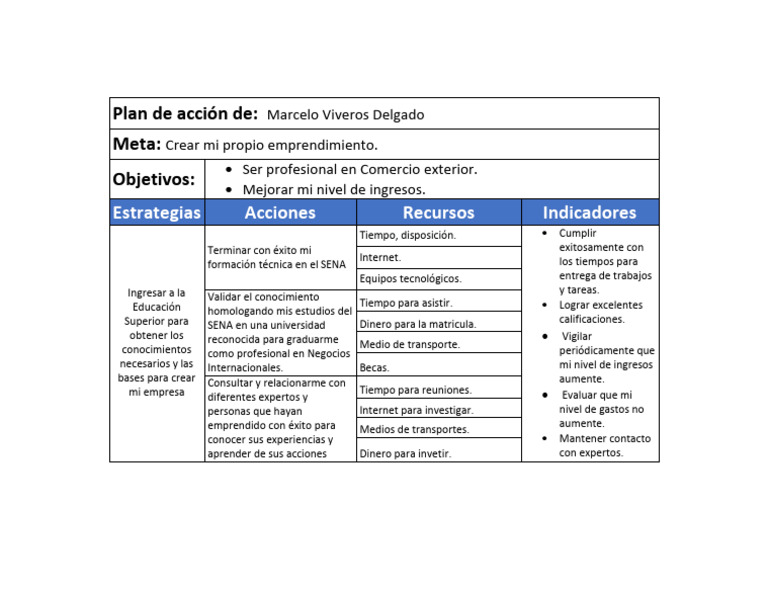 Plan de Acción. GA4-240201533-AA3-EV02 | PDF
