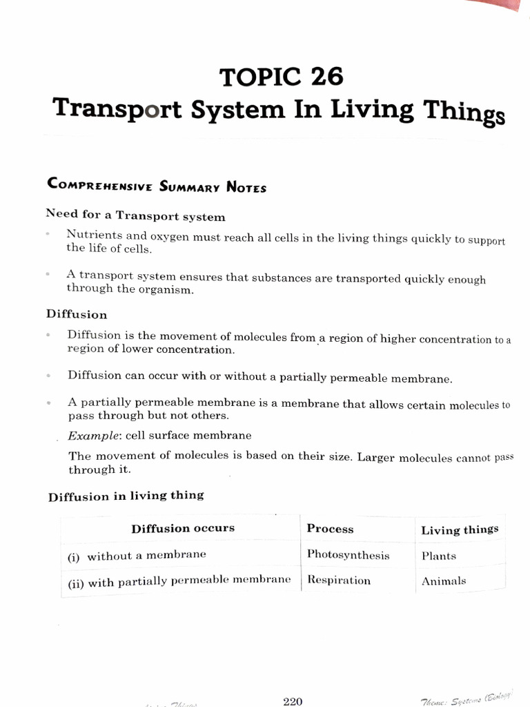 Transport Systems in Living Organisms | PDF | Cell Membrane | Osmosis
