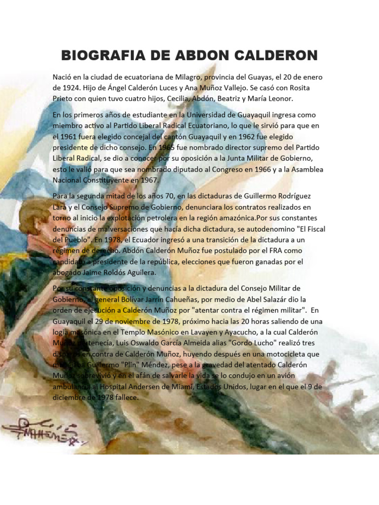 Biografia de Abdon Calderon | PDF