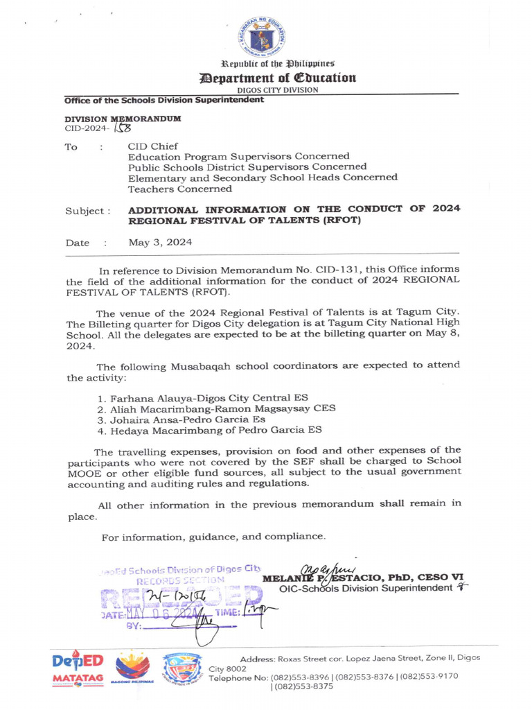 DM Cid 2024 158 | PDF