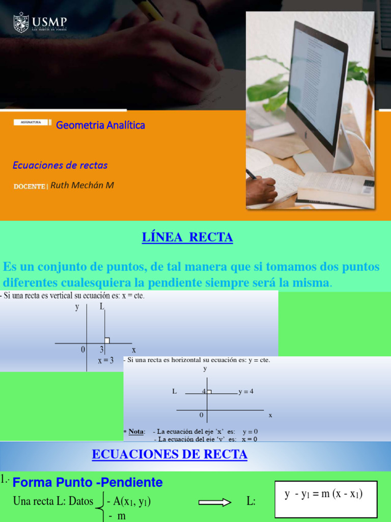 Dapositiva Linea Recta. Ecuaciones de Una Recta. Forma General de La Ecuacion de Una Recta | PDF ...
