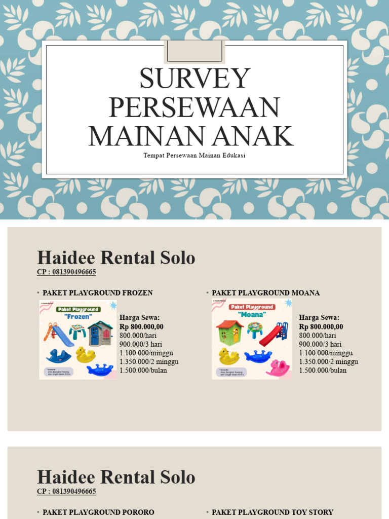 Survey Playground | PDF | Griya & Taman