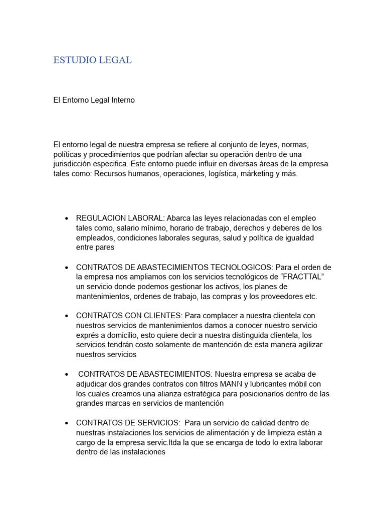 ESTUDIO LEGAL | PDF | Business | Derecho laboral