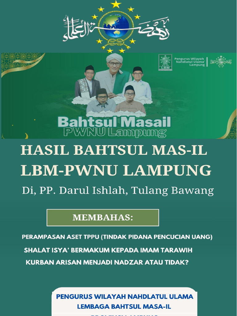 Hasil Keputusan Bahtsul Masa-Il PWNU Lampung 9 Mei 2025 | PDF