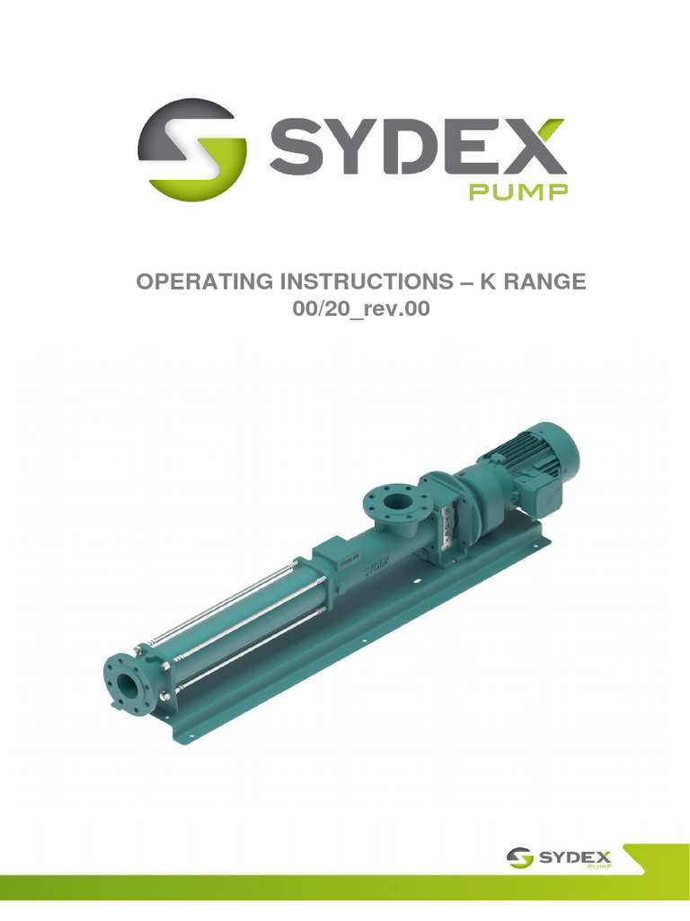 Sydex O&m 035-1L | PDF | Pump | Electric Motor