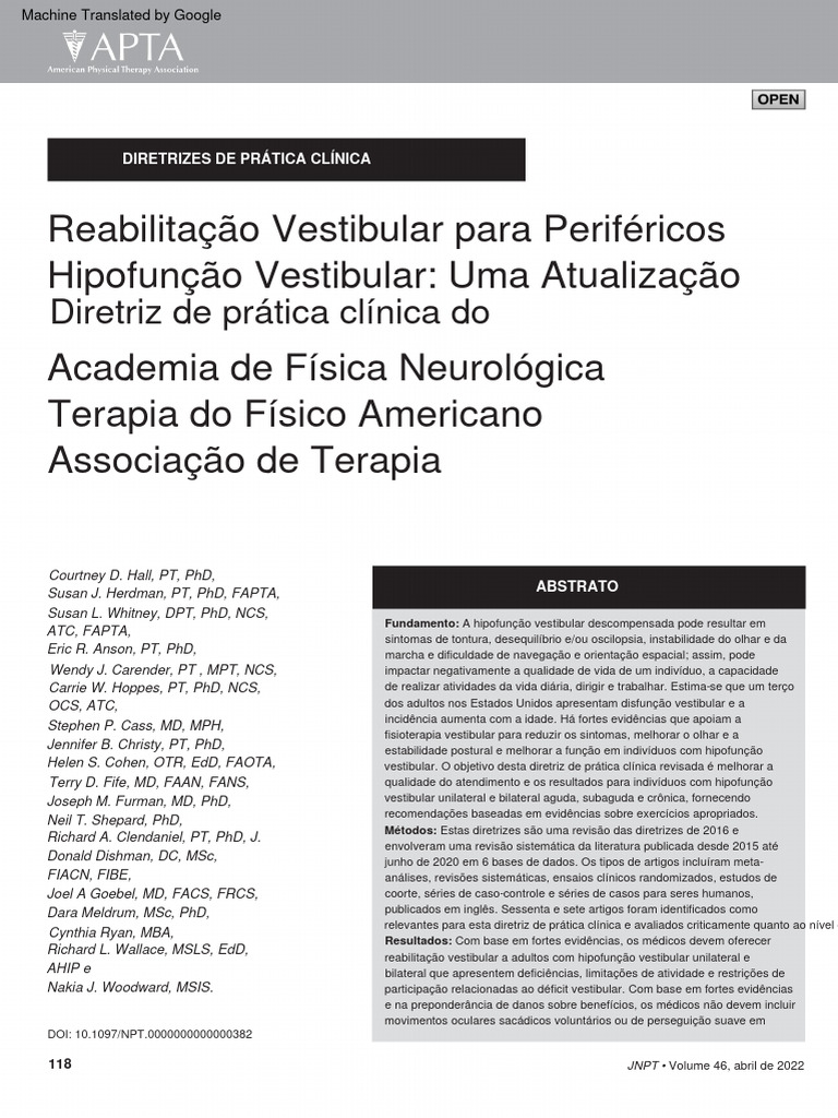 Guideline Vestibular Rehabilitation For Peripheral Vestibular ...