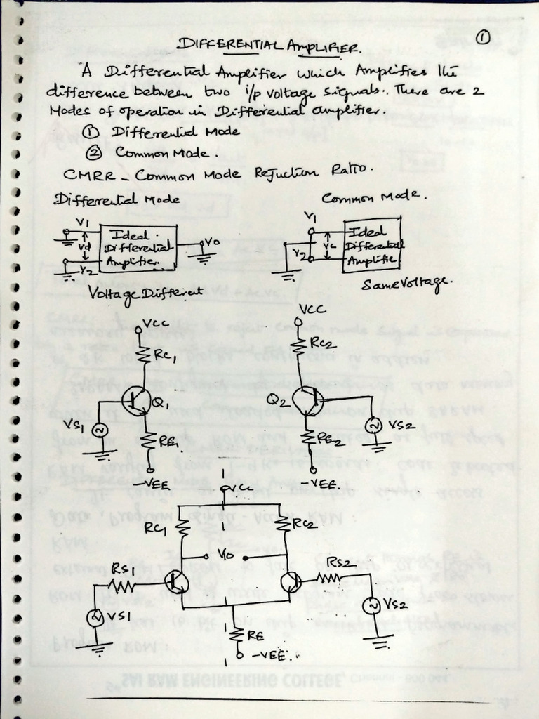 Differential amplifier | PDF | Electrical Engineering | Analog Circuits