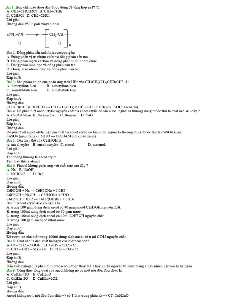 BT DÂN XUẤT HALOGEN-ANCOL-PHENOL | PDF