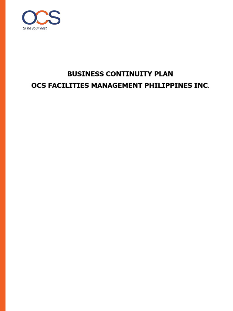 Business Continuity Plan Ocs Facilities Management Philippines Inc ...