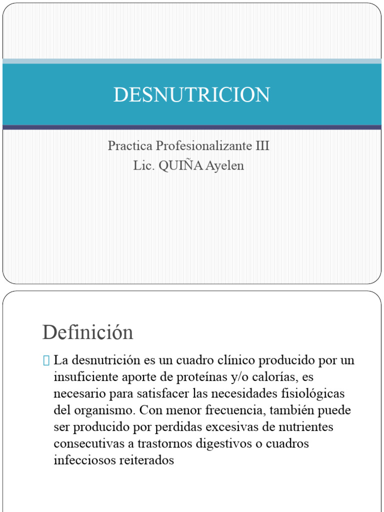 Desnutricion Pdf Dieta Alimentos