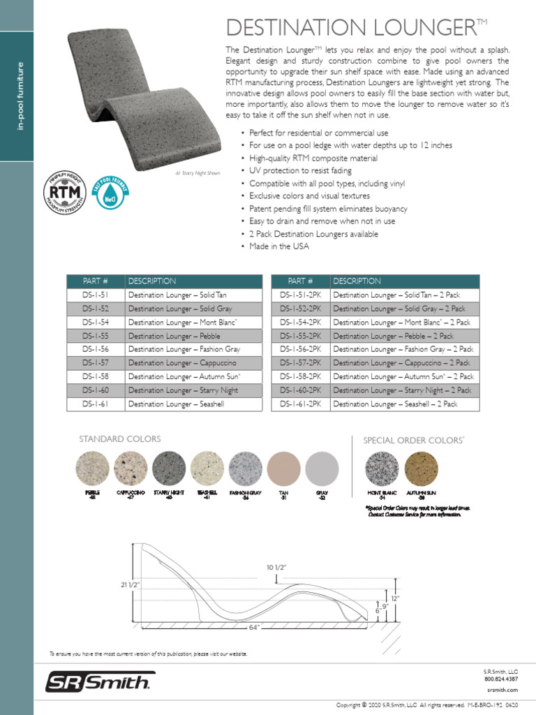 Destination Lounger Data Sheet | PDF