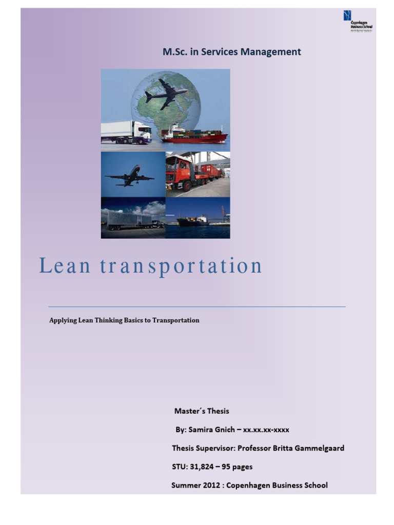 Lean Transportation - Master Thesis Copenhagen Business School | PDF ...