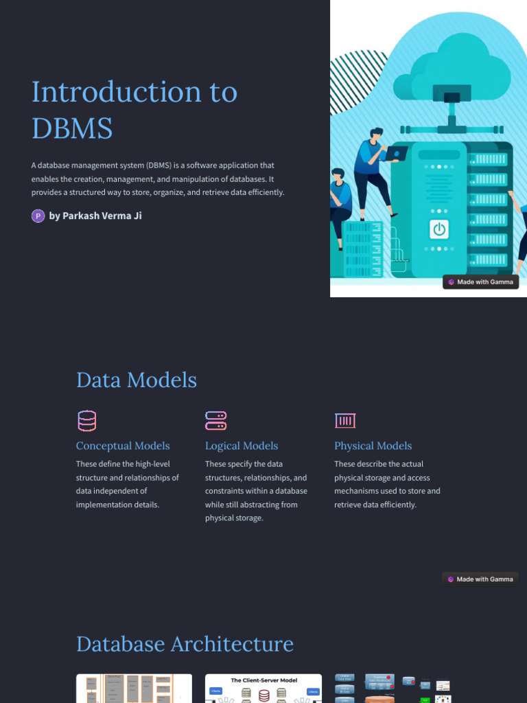 Introduction To DBMS | PDF | Databases | Relational Database Introduction To DBMS | PDF | Databases | Relational Database