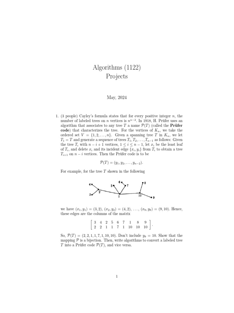 Algo Projects | PDF | Combinatorics | Applied Mathematics Algo Projects | PDF | Combinatorics | Applied Mathematics
