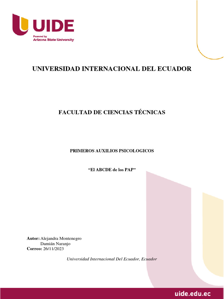 Protocolo ABCDE en Primeros Auxilios Psicológicos | PDF | Las emociones ...