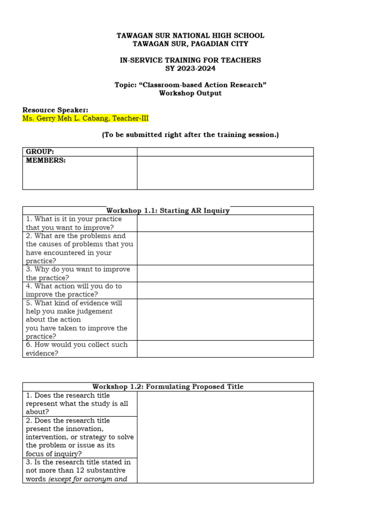 Cabang Workshop Template On Making AR Proposal | PDF | Knowledge Management | Science