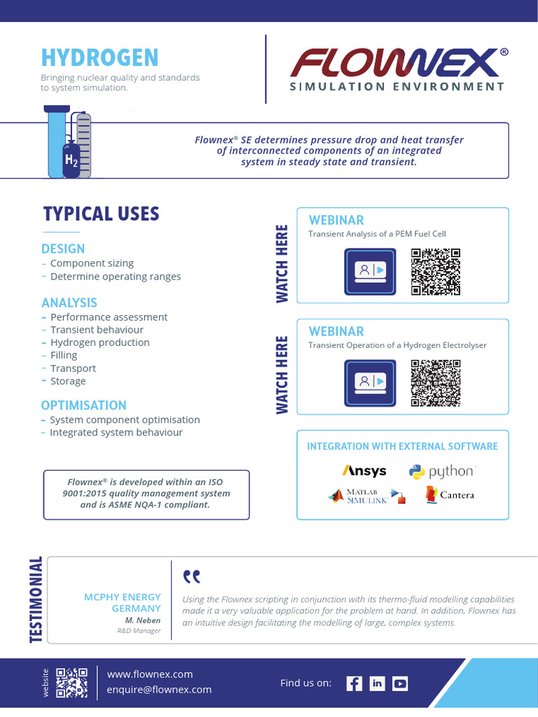 Flownex - Hydrogen Brochure 2023 | PDF | Fuel Cell | Water