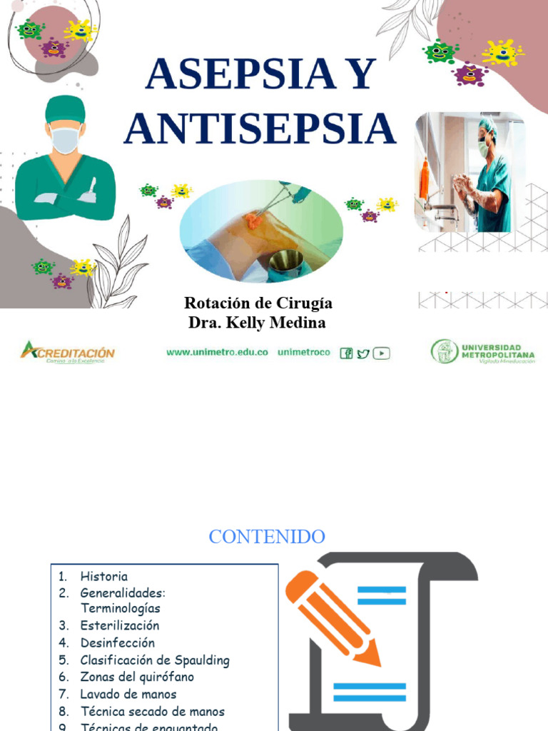 Asepsia y Antisepsia | PDF | Lavado de manos | Esterilización (Microbiología)