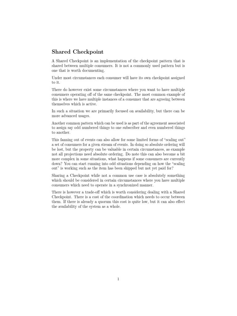 Shared Checkpoint | PDF