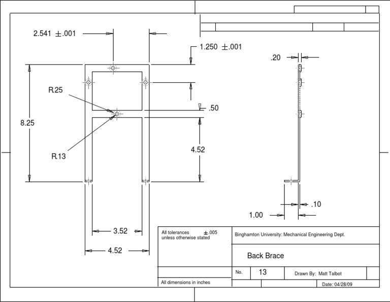 Back Brace Drawing | PDF | Technology & Engineering