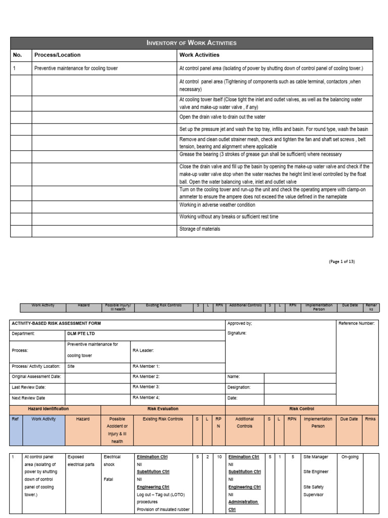 Preventive Maintenance For Cooling Tower Download Free Pdf Personal